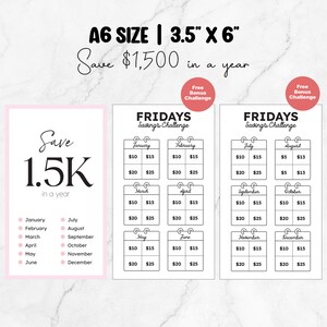 1.5K Budget Savings Challenge, Save 1500 a Year, 1.5k Savings Challenge ...
