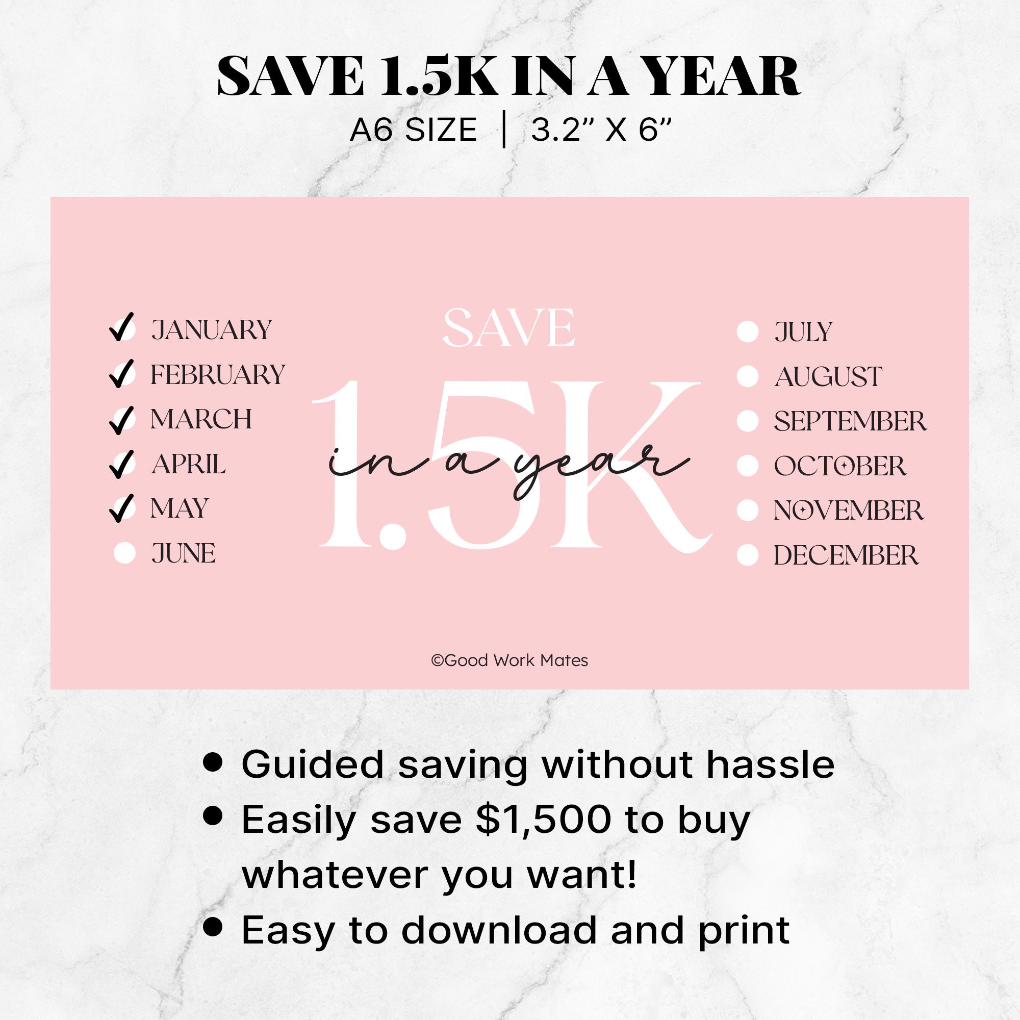 1.5k Printable Savings Challenge Bundle, Save 1500 a Year, 1.5k Savings Challenge Budget, 1500 ...