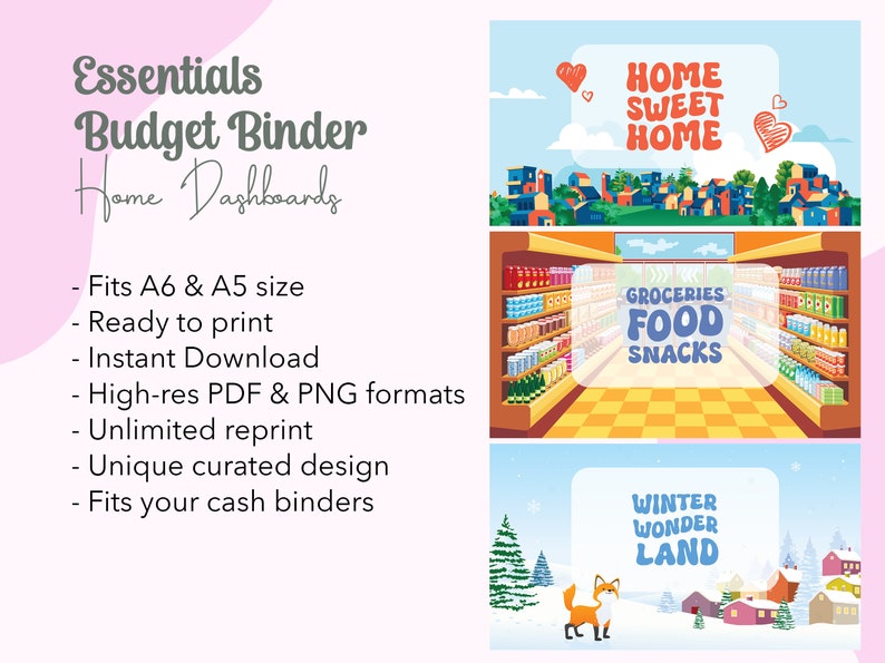 Printable Dashboards Money Placeholders A6 A5 Budget Binders - Etsy