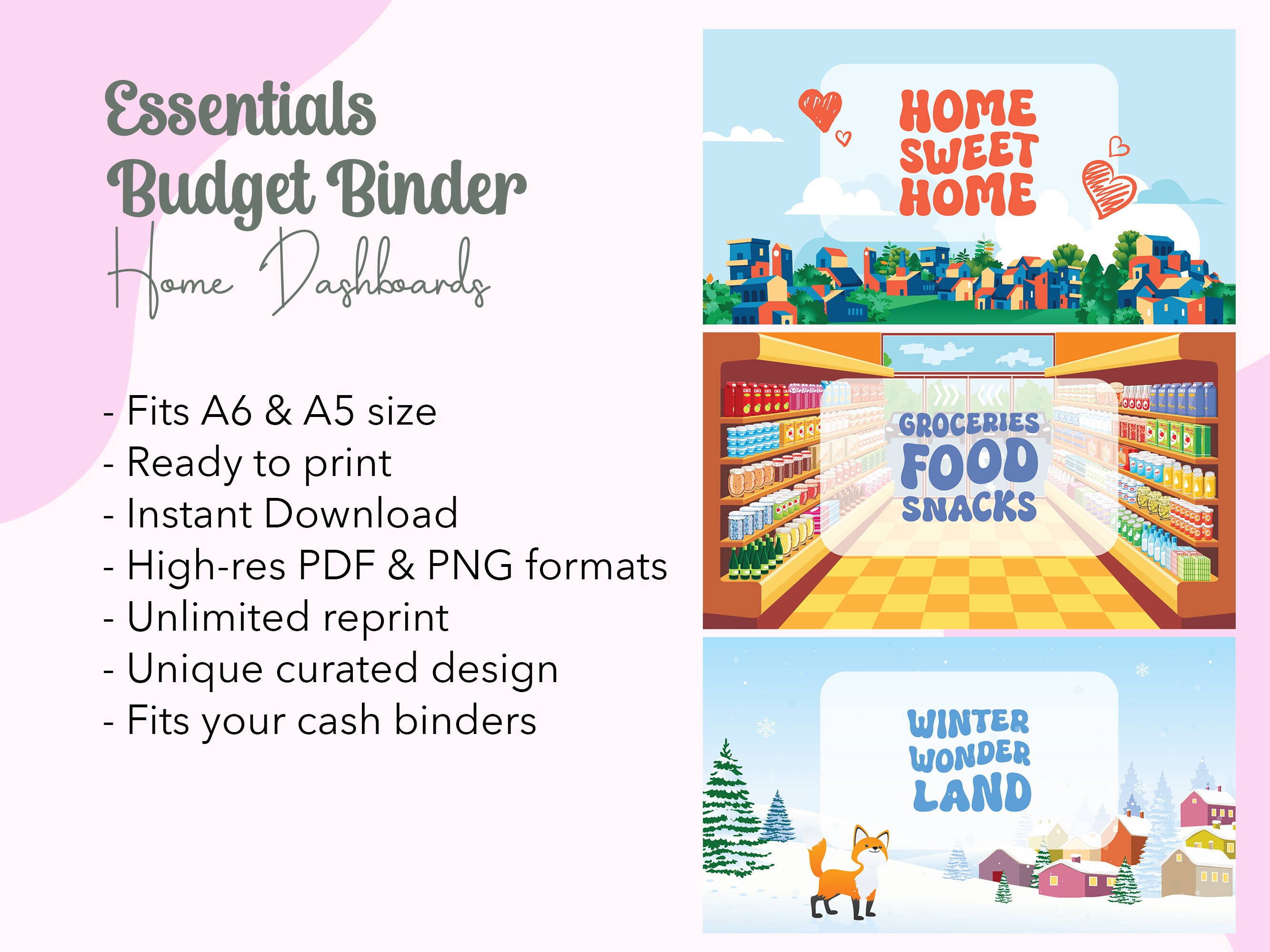 Printable Dashboards Money Placeholders A6 A5 Budget Binders - Etsy