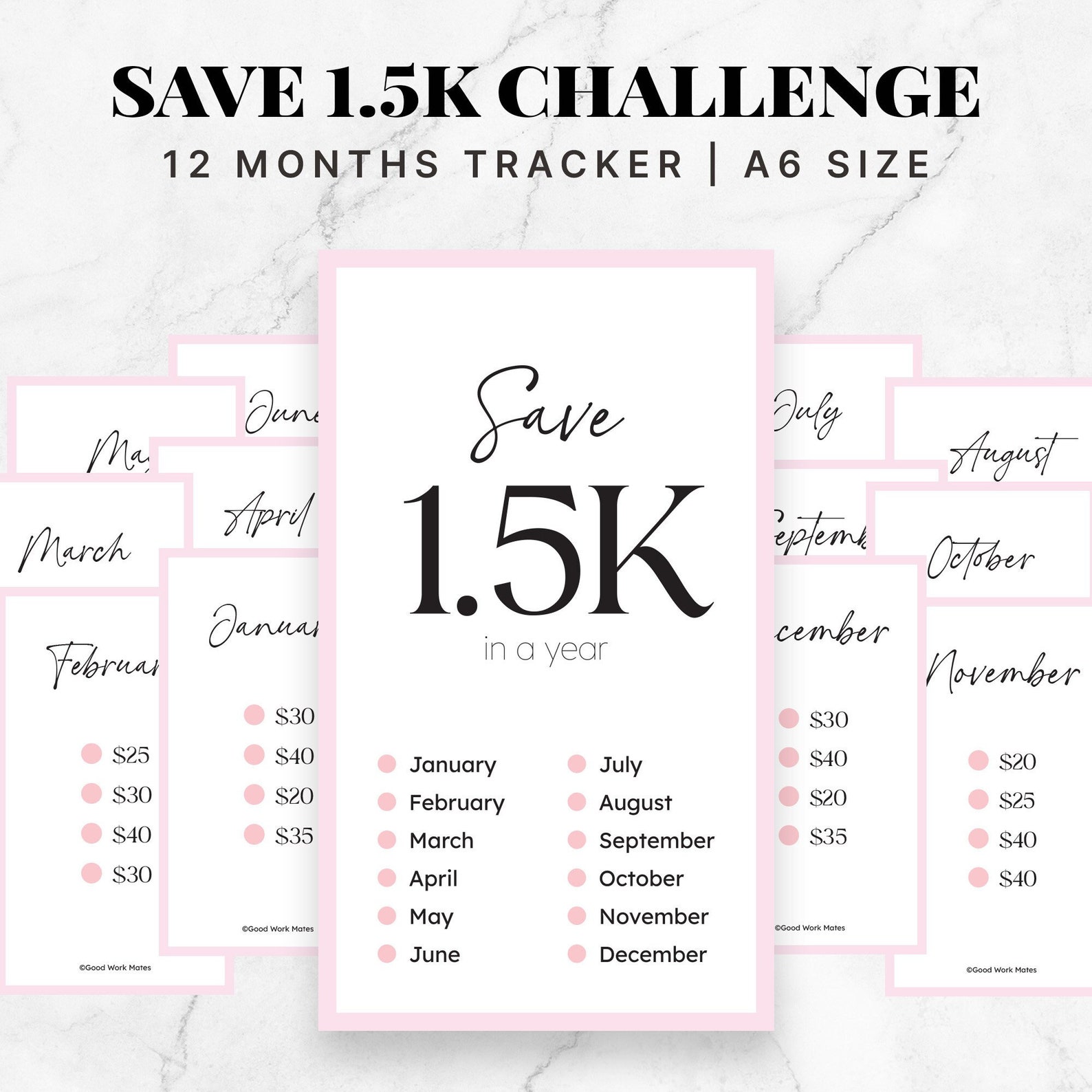 1.5K Budget Savings Challenge, Save 1500 a Year, 1.5k Savings Challenge ...