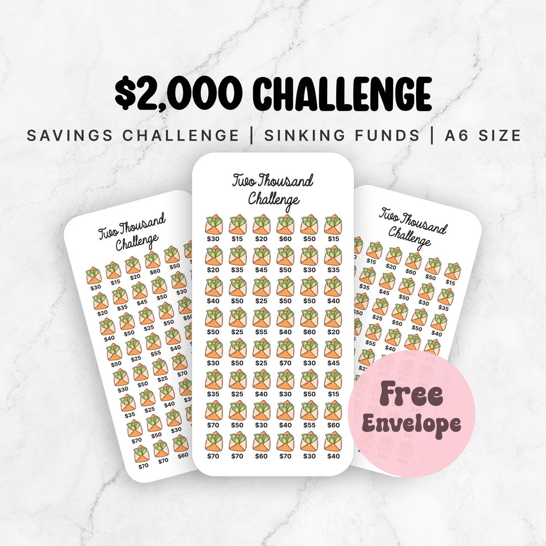 2k Savings Challenge, 2000 Saving Challenges, 2000 Dollars Savings ...