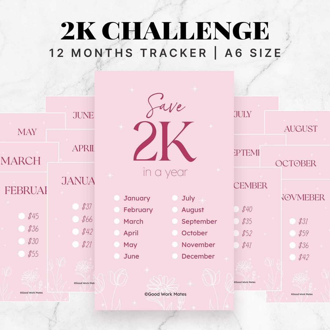 2k Printable Savings Challenge Bundle, Save 2000 a Year, 2k Savings ...