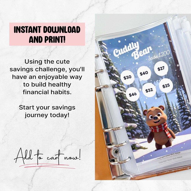 A6 Winter Cash Tracker Monthly Savings, Money Savings Challenge, Cash ...