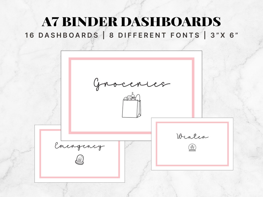 A7 Cash Envelopes Inserts, A7 Envelopes Binders, A7 Cash Envelope ...
