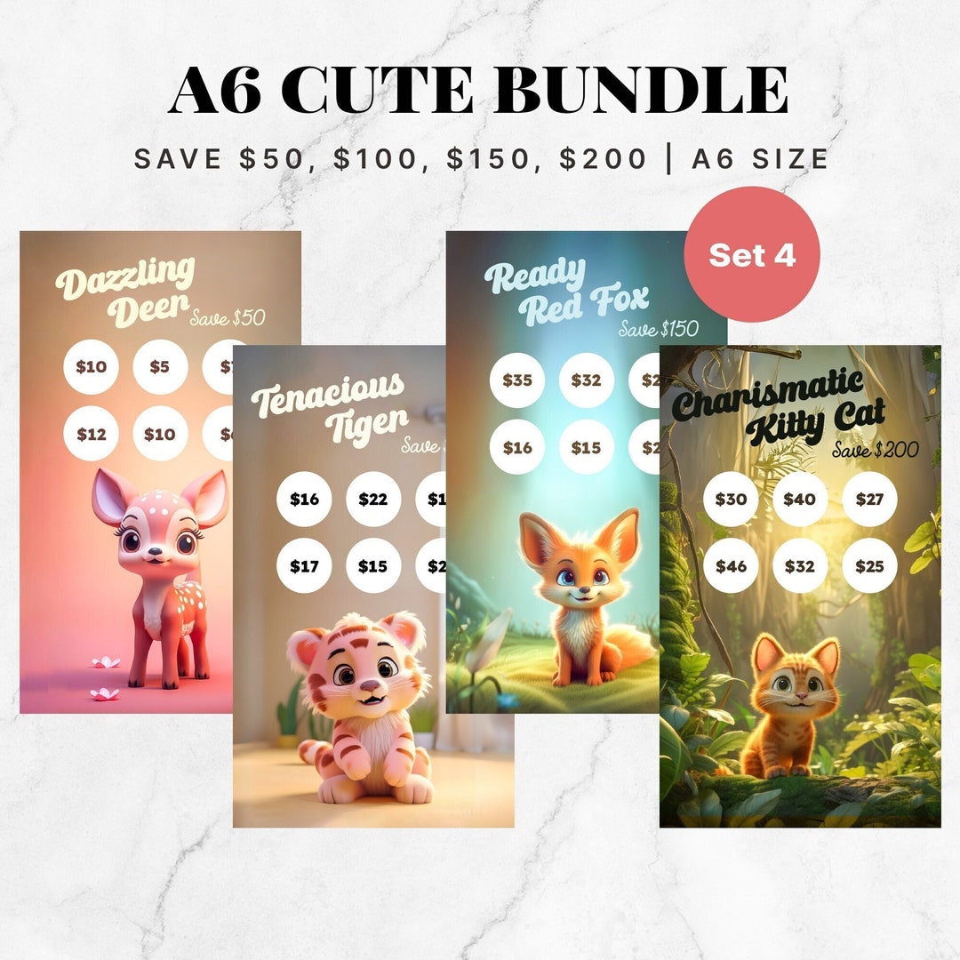 Cute A6 Cash Tracker Monthly Savings, Money Savings Challenge, Cash ...