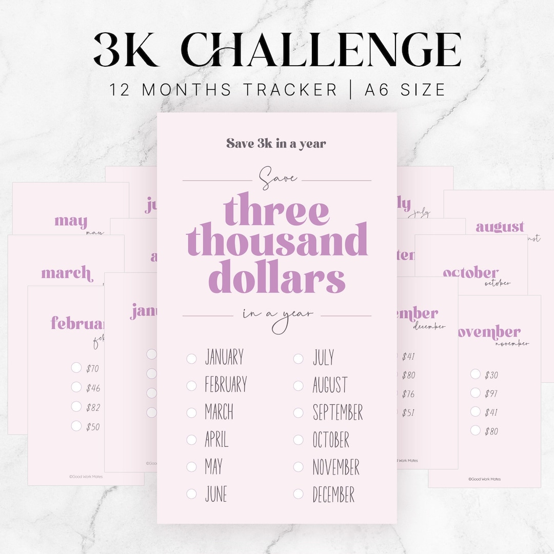 3k Printable Savings Challenge Bundle, Save 3000 a Year, 3k Savings ...