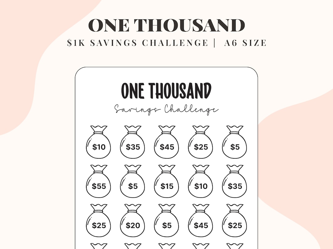 A6 1k Savings Challenge, 1k Saving Challenges, 1000 Dollars Savings ...