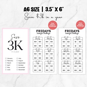 3K Budget Savings Challenges, Save 3000 a Year, 3k Savings Challenge ...