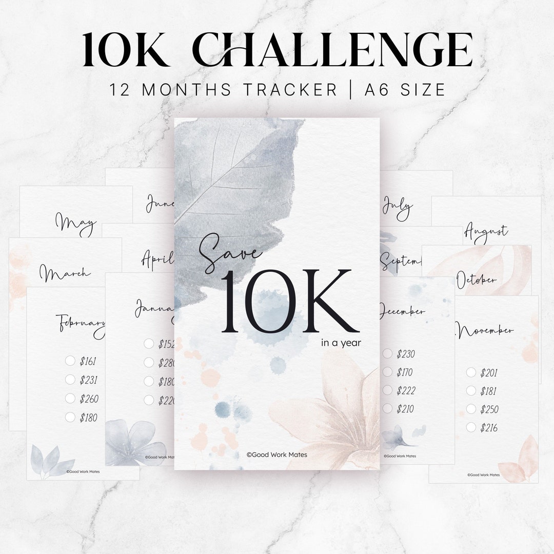 10K Budget Savings Challenges, Save 10000 a Year, 10k Savings Challenge ...