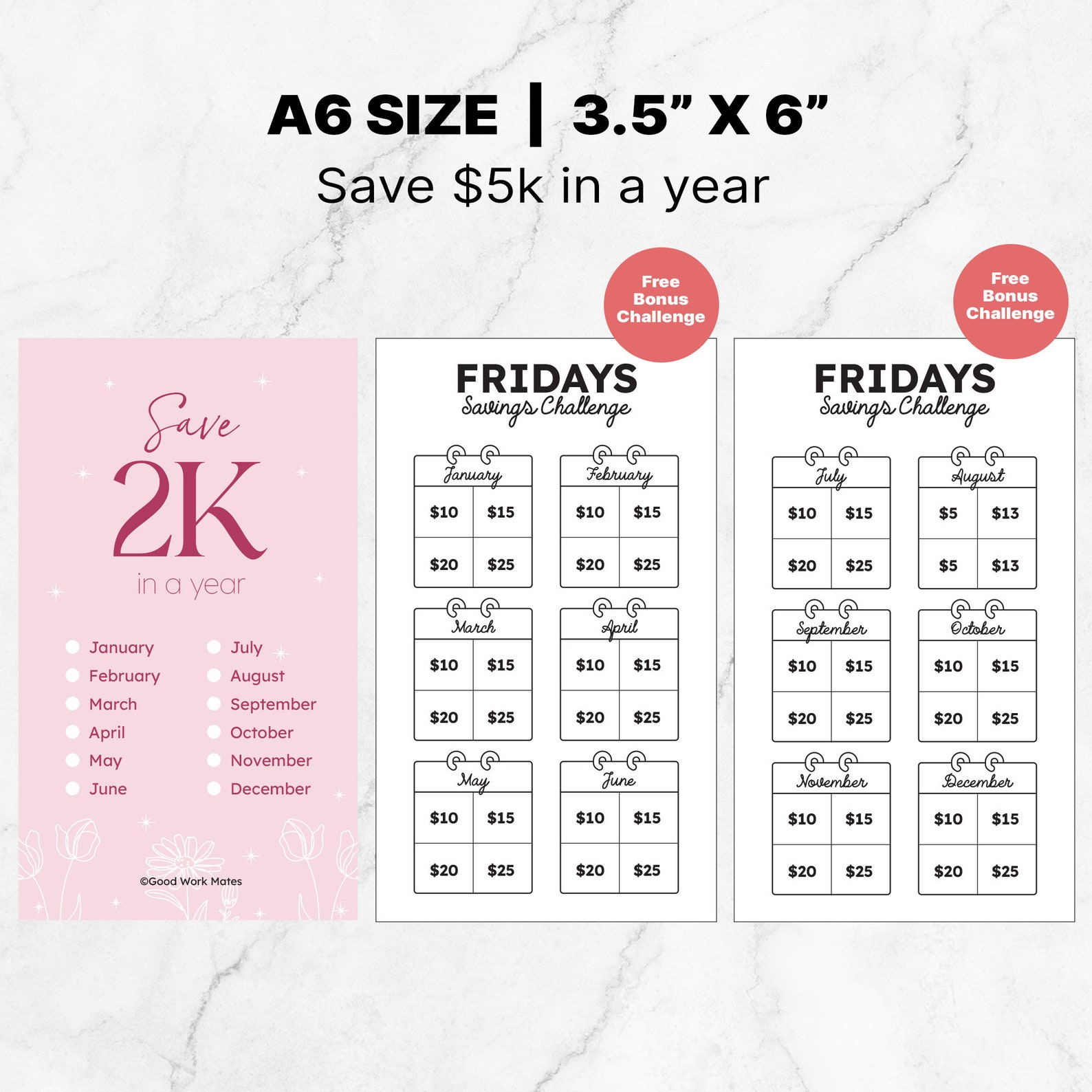 2k Printable Savings Challenge Bundle, Save 2000 a Year, 2k Savings ...