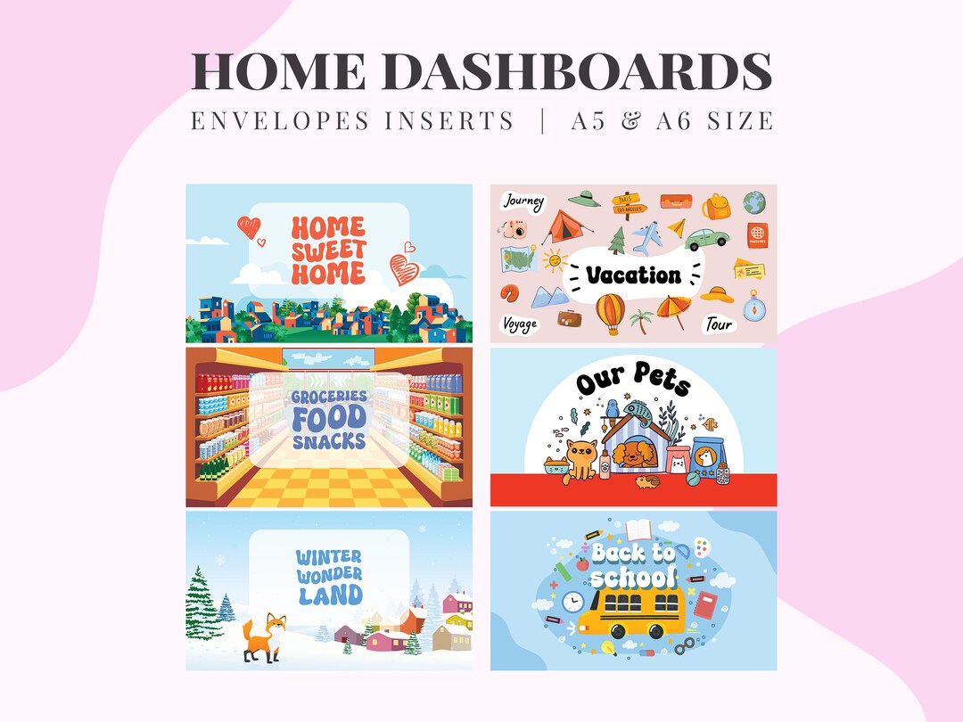 Printable Dashboards Money Placeholders A6 A5 Budget Binders - Etsy