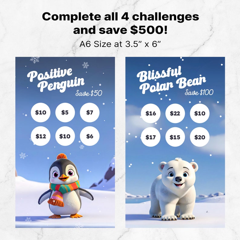 A6 Winter Cash Tracker Monthly Savings, Money Savings Challenge, Cash ...