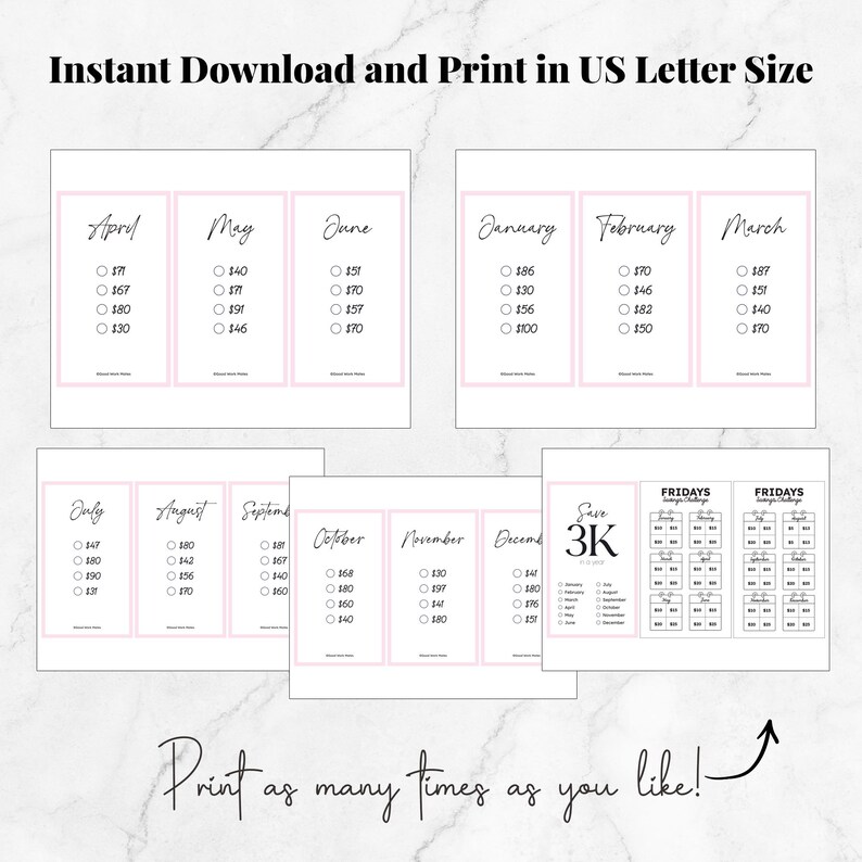 3K Budget Savings Challenges, Save 3000 a Year, 3k Savings Challenge ...