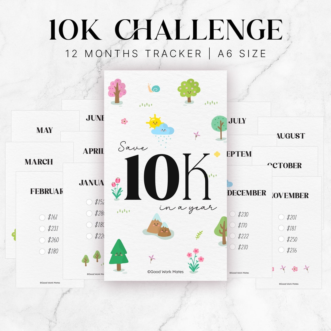 10K Budget Savings Challenges, Save 10000 a Year, 10k Savings Challenge ...