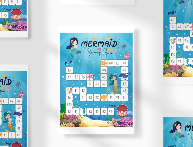 Mermaid Savings Challenge, 26 Week Saving Challenges, 52 Week Savings ...
