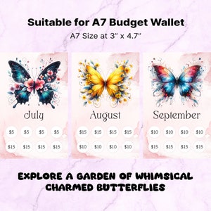 A7 Enchanted Butterflies 12 Month Savings Challenge, A7 Cash Tracker ...