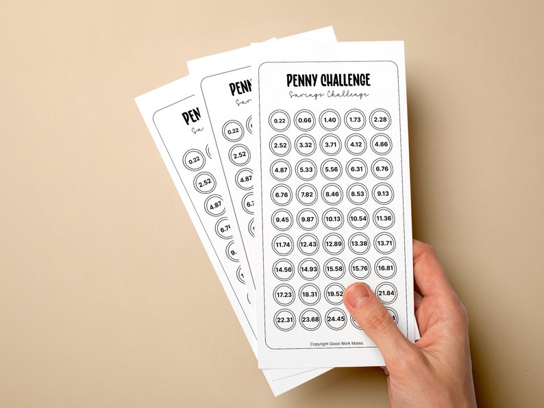 Penny Challenge 1p Savings Challenge Envelopes 52 Week - Etsy