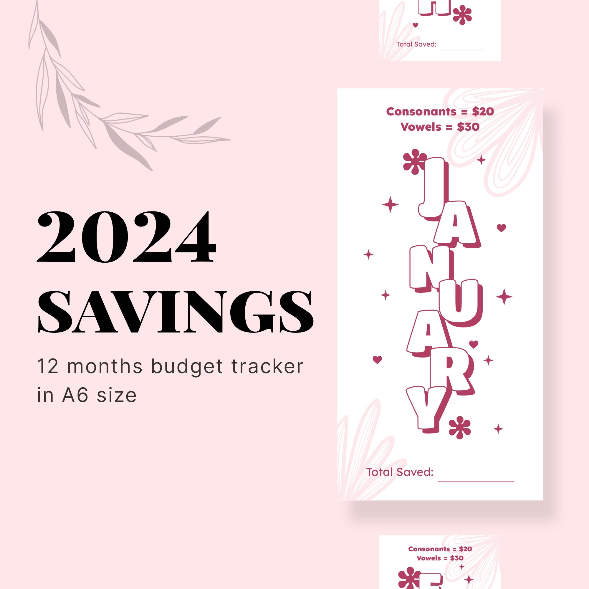 2024 Monthly Doodle Savings Challenge, Money Savings Challenge, Cash Envelope, A6 Mini Money ...