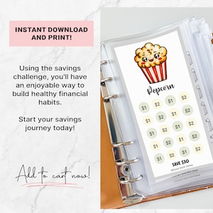 A6 Cute Kawaii Food Mini Savings Challenge, Money Savings Challenge, A6 ...