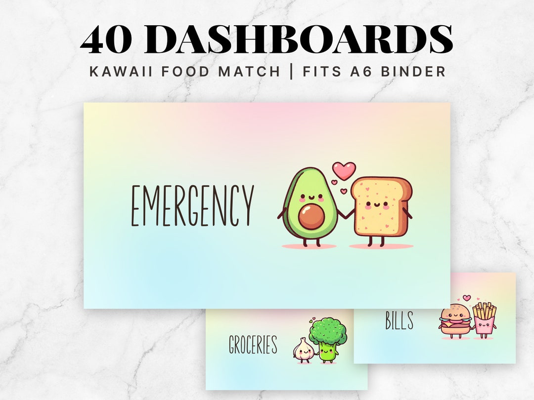 A6 Perfect Food Match Cash Envelopes Inserts, A6 Envelopes Binders, A6 ...