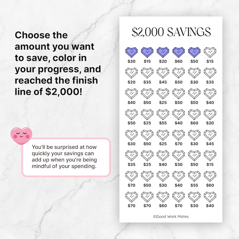 2k Savings Challenge, 2000 Saving Challenges, 2000 Dollars Savings ...