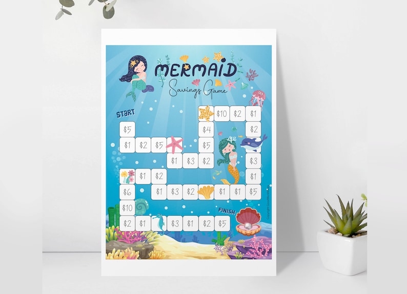Mermaid Savings Challenge, 26 Week Saving Challenges, 52 Week Savings ...