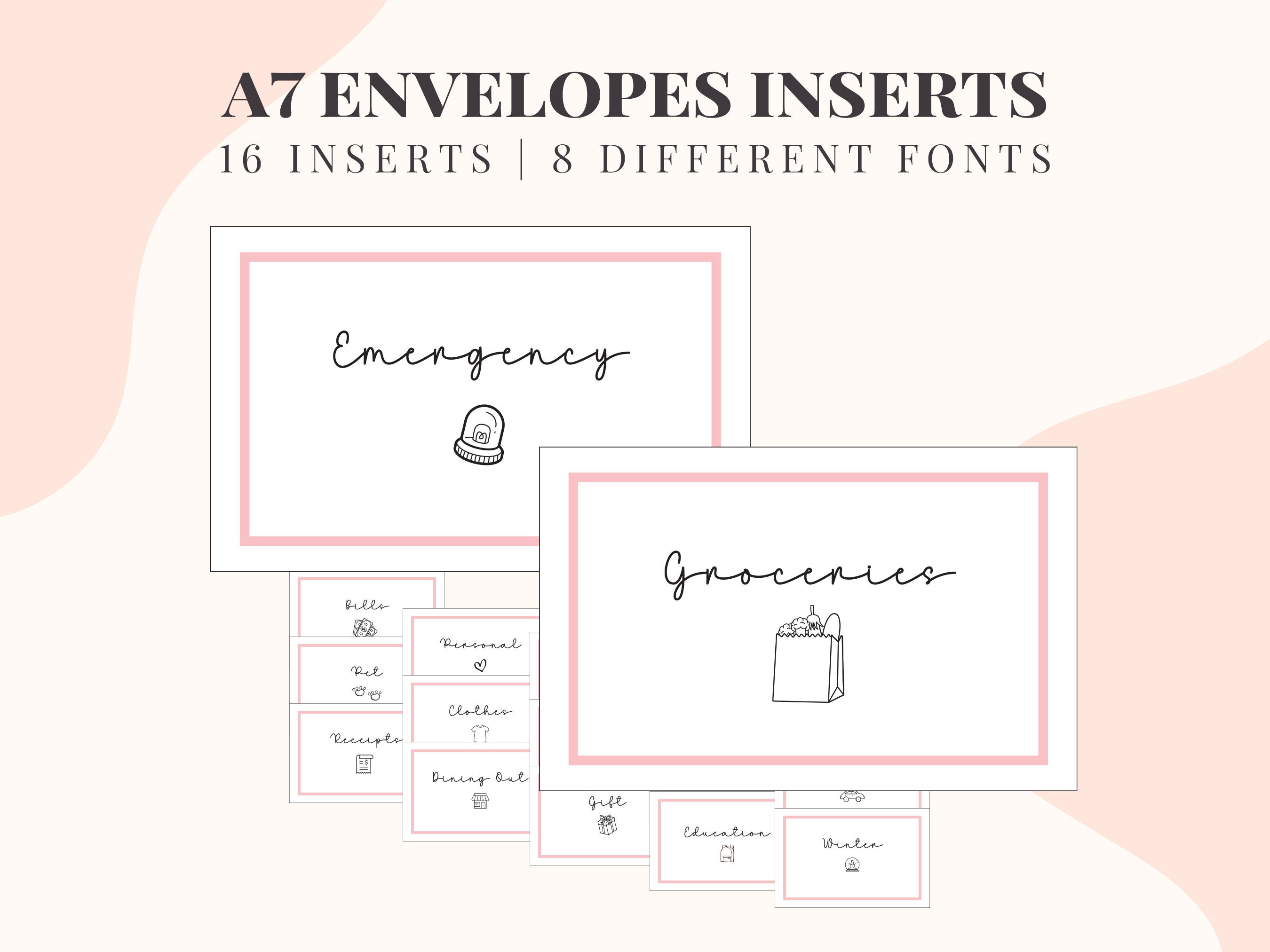 A7 Cash Envelopes Inserts A7 Envelopes Binders A7 Cash - Etsy