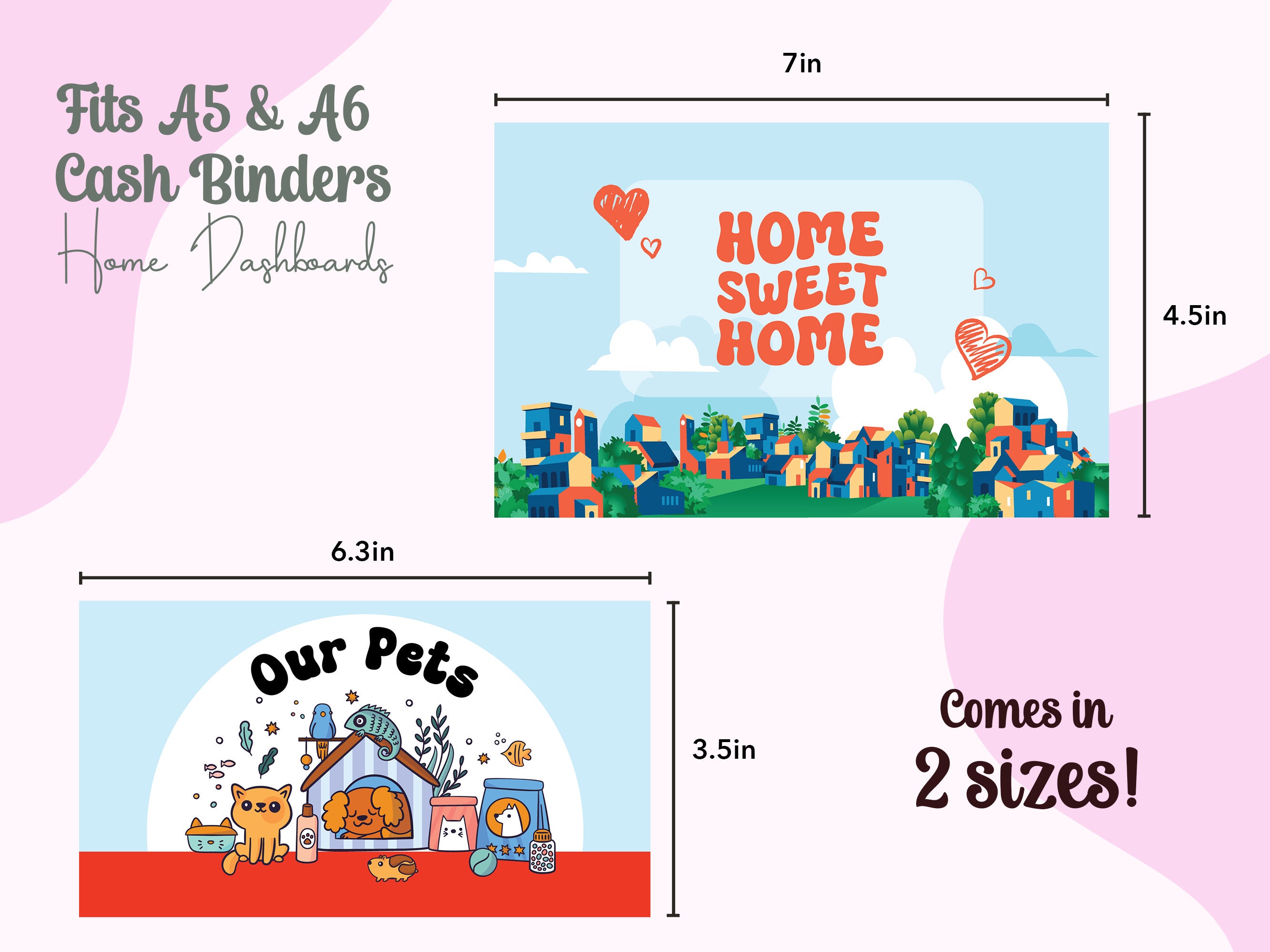 Printable Dashboards Money Placeholders, A6 A5 Budget Binders, Cash ...