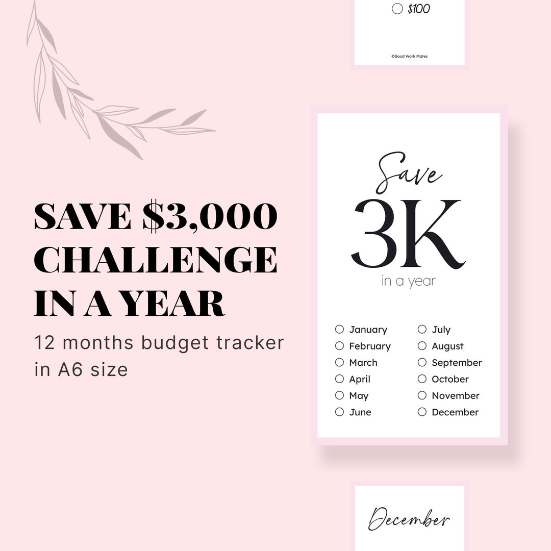 3k Printable Savings Challenge Bundle, Save 3000 a Year, 3k Savings ...