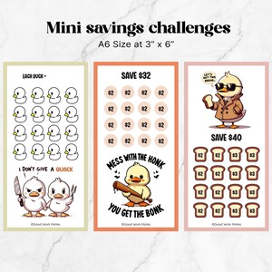 A6 Kawaii Funny Ducks Mini Savings Challenge, Money Savings Challenge ...