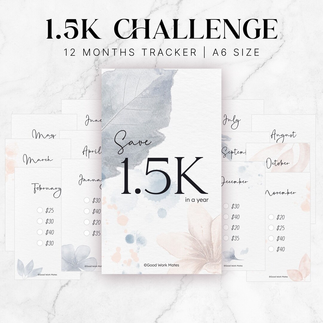 1.5K Budget Savings Challenge, Save 1500 a Year, 1.5k Savings Challenge ...