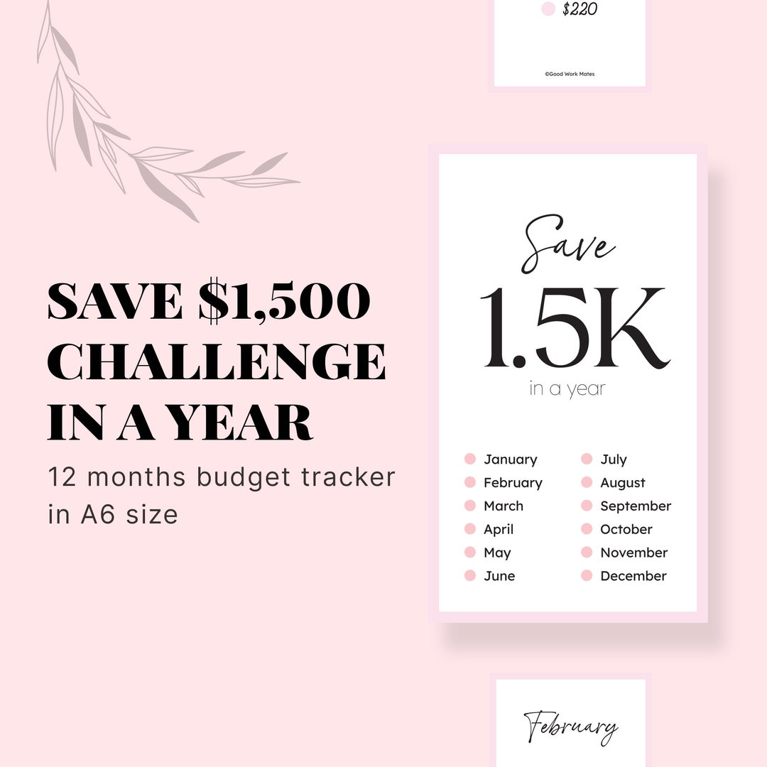 1.5k Printable Savings Challenge Bundle, Save 1500 a Year, 1.5k Savings ...