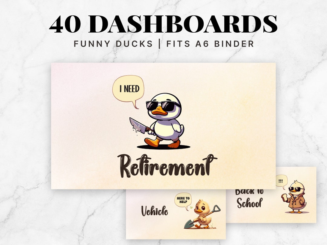 A6 Funny Ducks Dashboards Envelopes Inserts, A6 Envelopes Binders, A6 ...