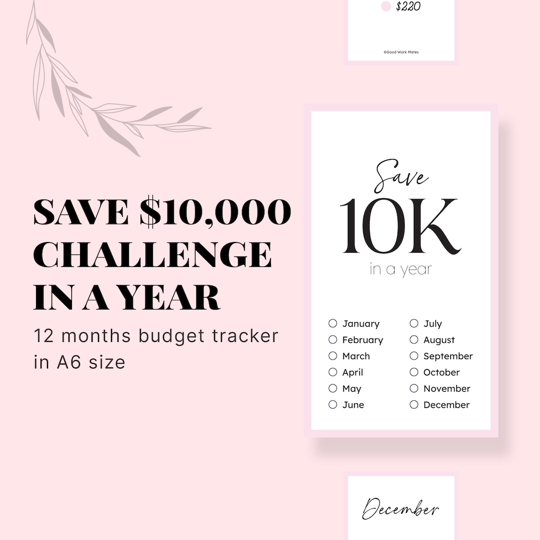 10k Printable Savings Challenge Bundle, Save 10000 a Year, 10k Savings ...