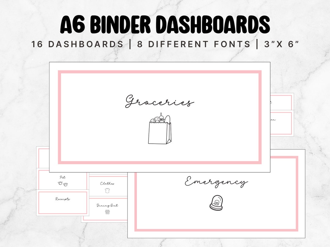 A6 Cash Envelopes Inserts, A6 Envelopes Binders, A6 Cash Envelope ...