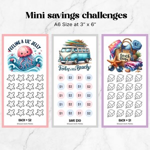 A6 Summer Beach Vibes Mini Savings Challenge, Money Savings Challenge ...
