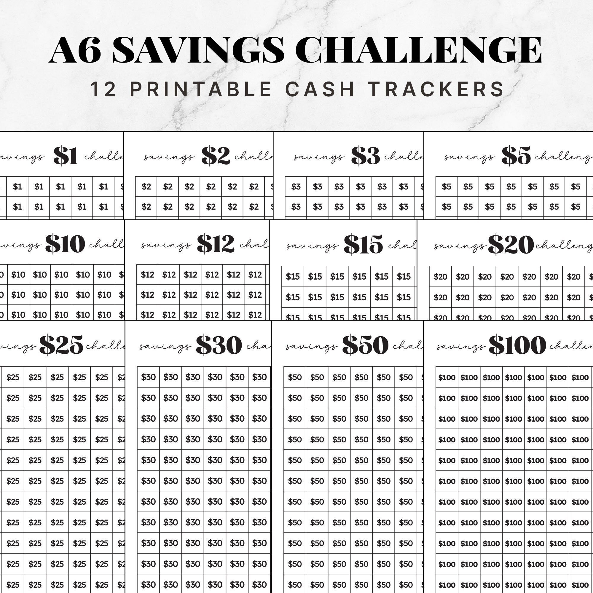 A6 Printable Savings Challenge Bundle, Money Savings Challenge 100, A6 ...