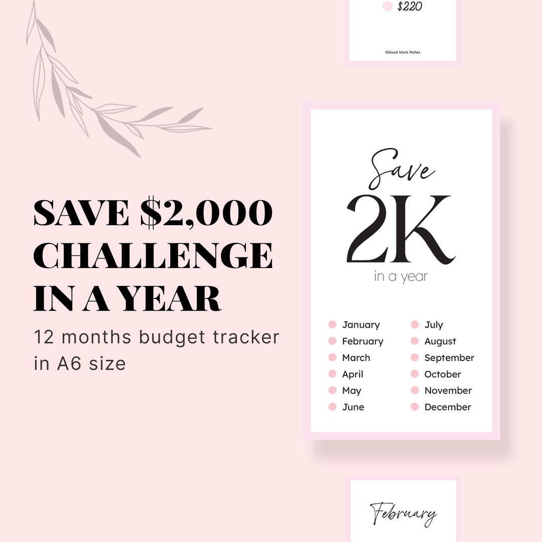 2k Printable Savings Challenge Bundle, Save 2000 a Year, 2k Savings ...