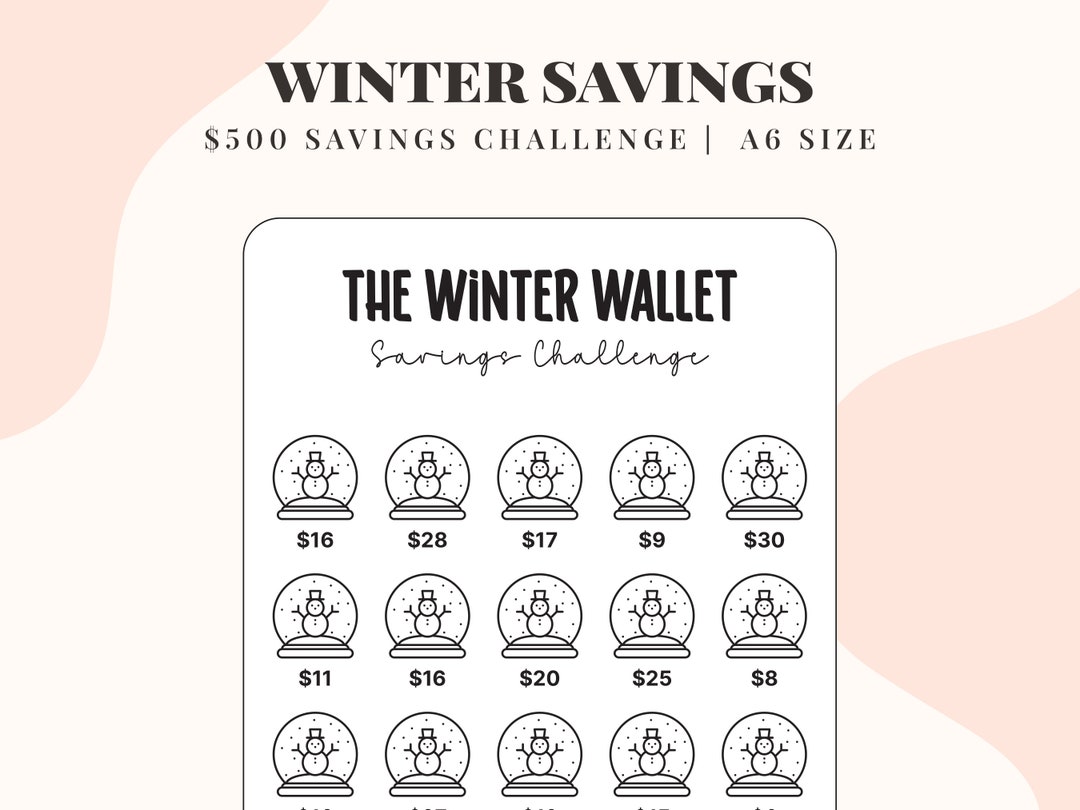 Winter Savings Challenge, Holiday Sinking Funds, Cash Stuffing, 26 ...
