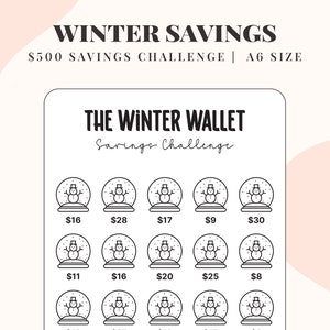 Winter Savings Challenge, Holiday Sinking Funds, Cash Stuffing, 26 ...