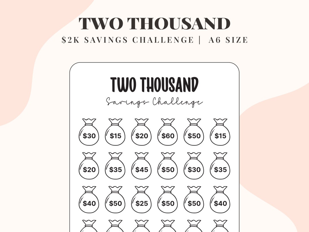 2k Savings Challenge, 2k Saving Challenges, 2000 Dollars Savings ...