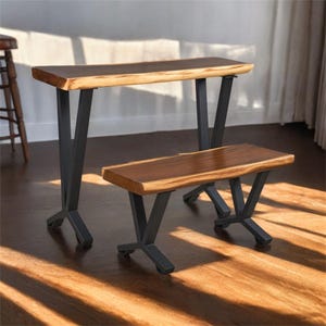 Rustic L Shape Metal Table Legs: Mid-century Modern Cast Iron Set - Etsy
