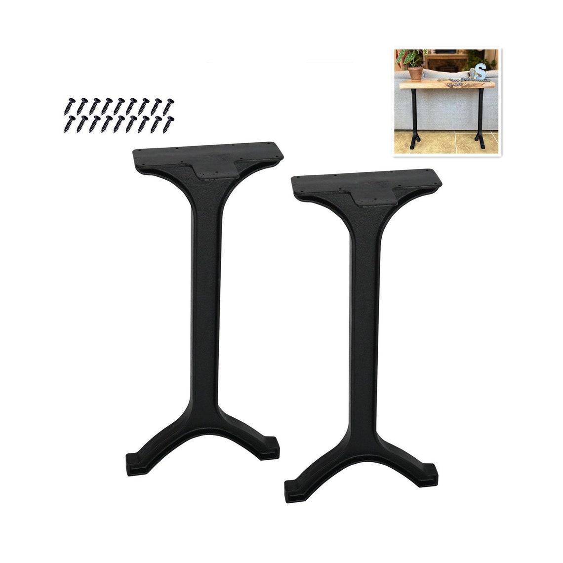 Heavy Duty Metal Y Table Legs Set of 2 Industrial Legs - Etsy