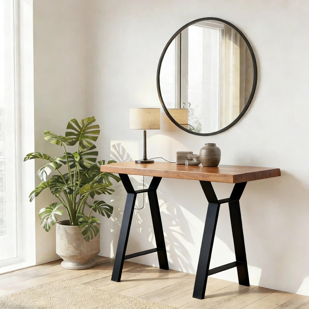 Buy Heavy Duty A-frame Metal Table Legs: Mid-century Modern Cast Iron ...