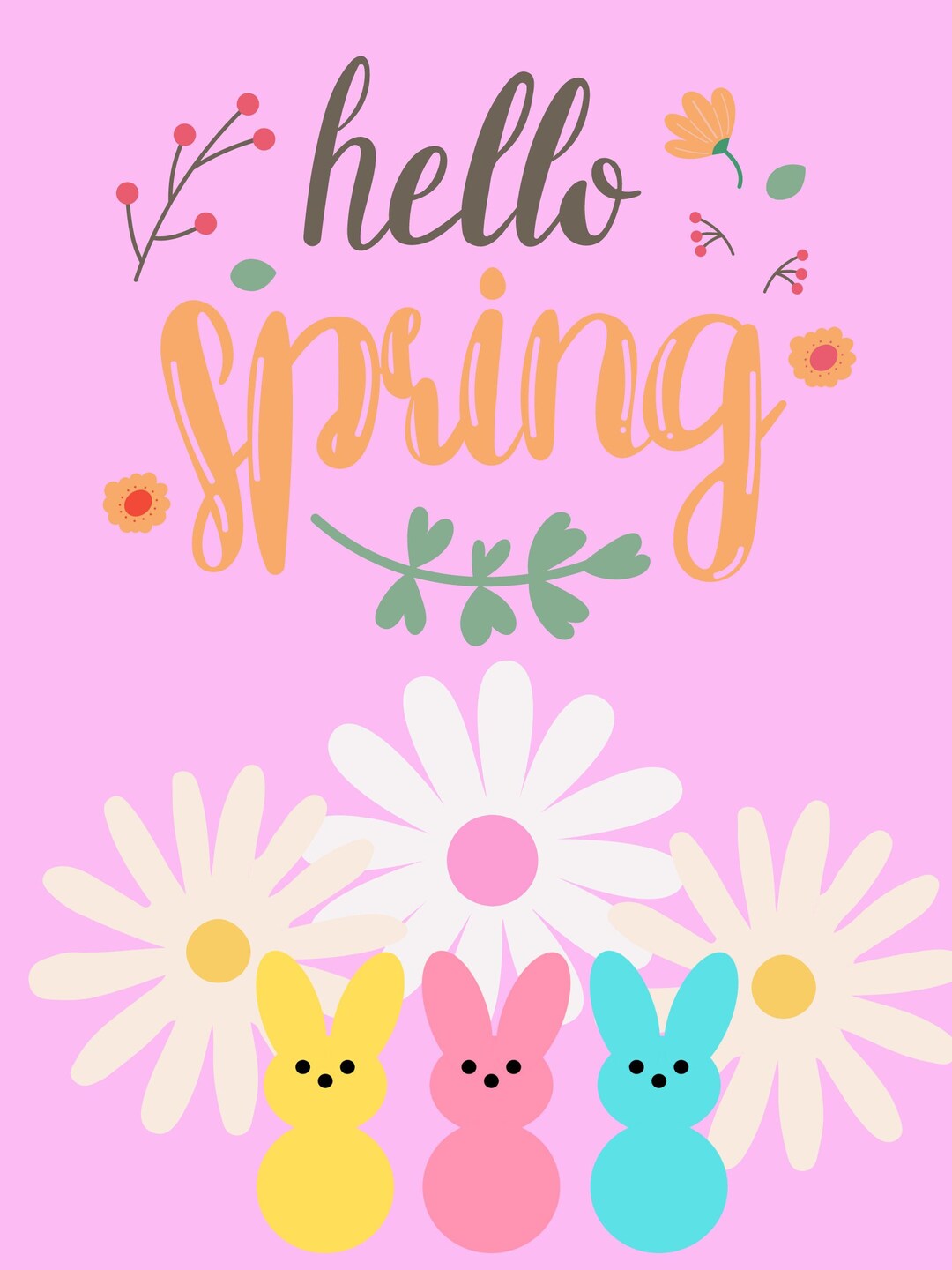 Hello Spring Card - Etsy