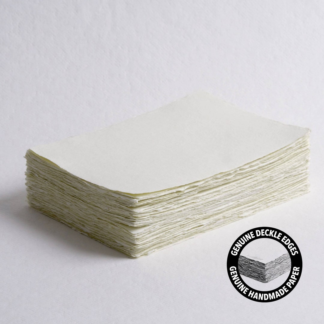 5" X 7" 200 Gsm, Ivory Deckle Edge Paper // Cotton Paper, Invitation ...