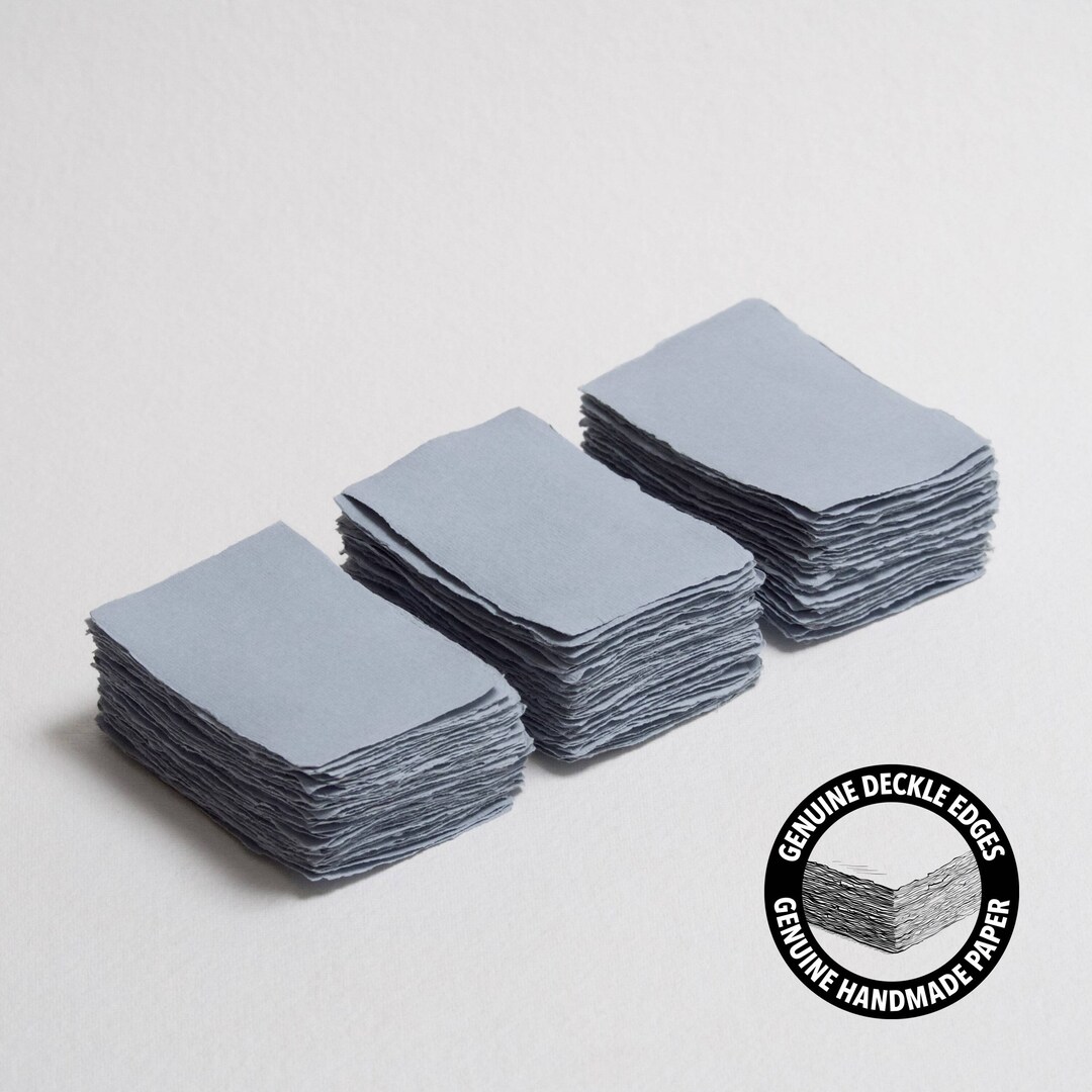 3.5" X 2.25" (place Card) 200 Gsm, Dusty Blue Deckle Edge Paper ...