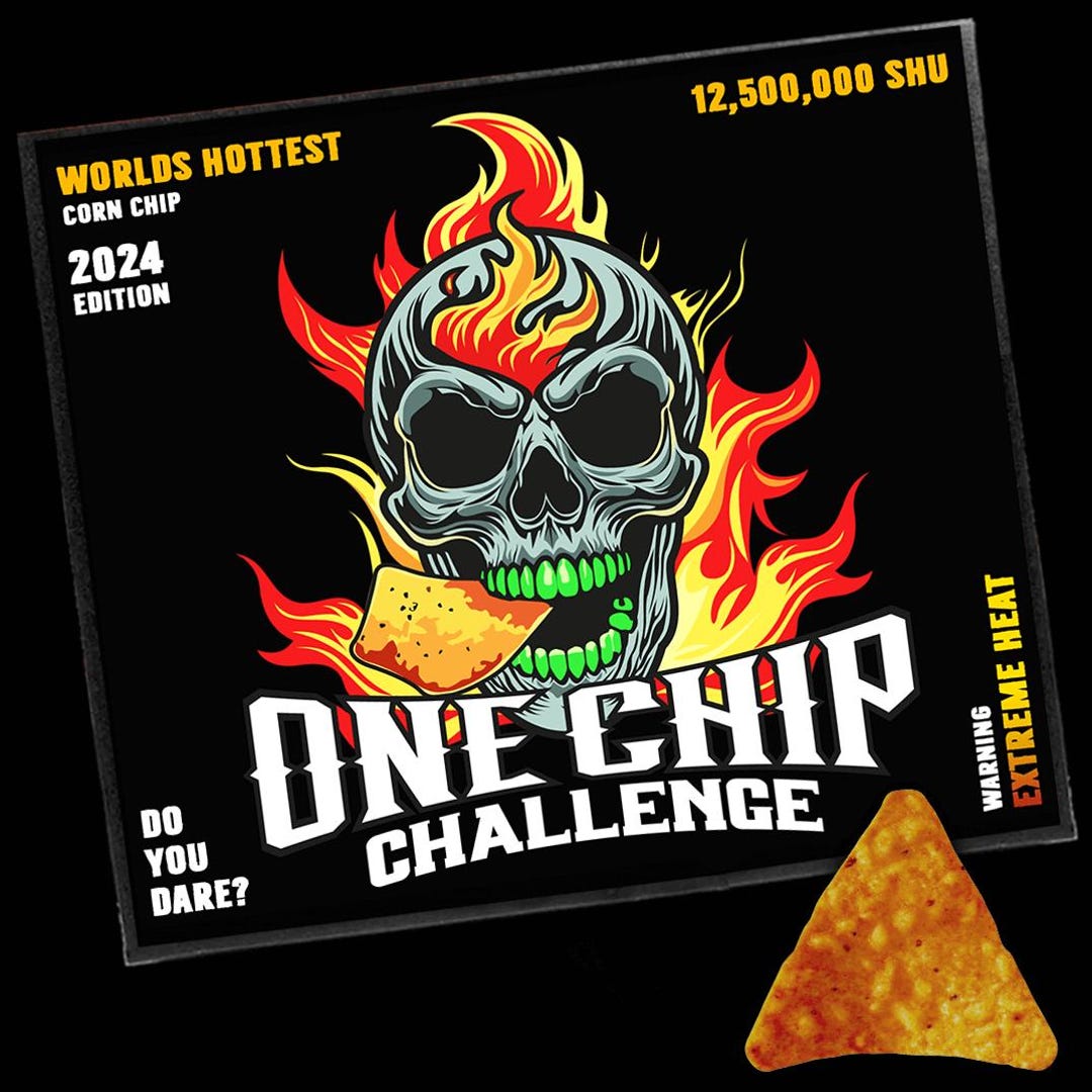 One Chip Challenge - Paqui One Chip - Hot Chip Challenge - World's ...