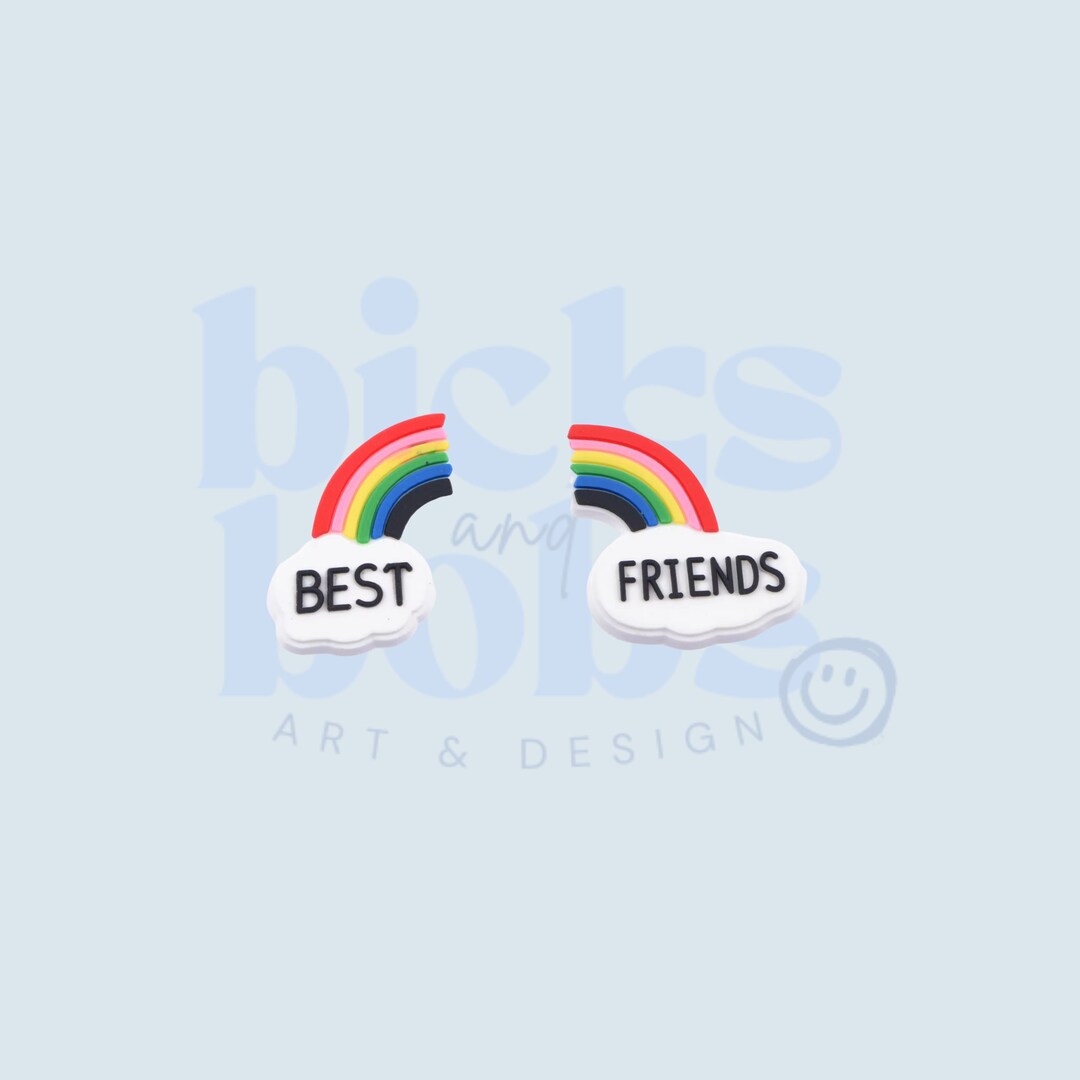 Shoe Charm Best / Friends Half & Half Charm Rainbow BFF - Etsy